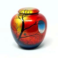 China Sunset Tree Ceramic Cremation Urn for sale