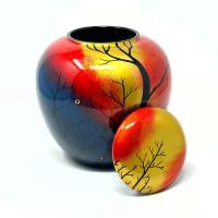 China Sunset Tree Ceramic Cremation Urn for sale