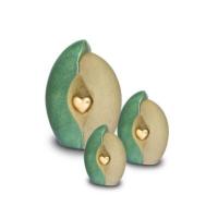 China Wholesale Modern Ceramic Cremation Urn with Gold Heart for sale