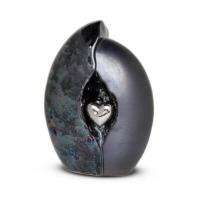 China Wholesale Modern Ceramic Cremation Urn with Gold Heart for sale