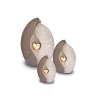 China Wholesale Modern Ceramic Cremation Urn with Gold Heart for sale