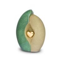 China Wholesale Modern Ceramic Cremation Urn with Gold Heart for sale