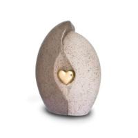 China Wholesale Modern Ceramic Cremation Urn with Gold Heart for sale