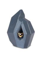 China Modern Geometric Ceramic Cremation Urn with Gold Heart for sale