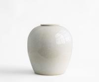 China Modern White Ceramic Cremation Urn with Gold Birds for sale