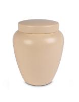 China Minimalist Beige Ceramic Cremation Urn for sale