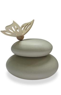 China Butterfly Ceramic Cremation Urn with Pebble Design for sale