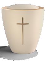 China Christian Ceramic Cremation Urn with Gold Cross for sale