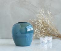 China Modern Blue Ceramic Cremation Urn for sale