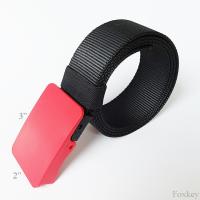 China Plated Silver Nylon Web Belt Plastic Buckle Printable Logo Easily Personalized for sale