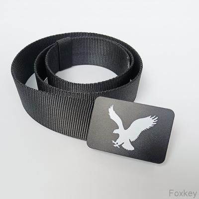 China Printable Custom Silver Belt Buckles polyester nylon Personalised Belt Buckles for sale