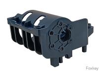 China Complicated Injection Molded Plastic Parts PE / PP White Black Custom for sale