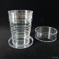 China Stylish Collapsible Pint Glass Clear PS 480ml 16 OZ Telescopic 95mm Foldable for sale