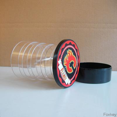 China Transparent Collapsible Pint Glass Plastic PS 480ml 16 OZ Telescopic 95mm for sale