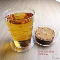 China Plastic Collapsible Pint Glass Creative Clear PS Pocket Size 480ml 16OZ 95mm for sale
