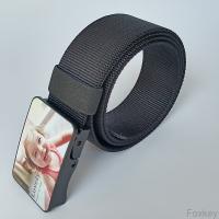 China Plated Silver Nylon Web Belt Plastic Buckle Printable Logo Easily Personalized for sale