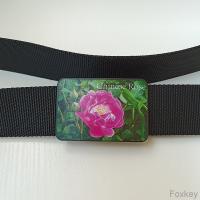 China midsize Advertising Adjustable Belt Buckle With Nylon Webbing Flower Rose Print for sale