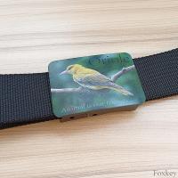 China Nylon Webbing Adjustable Slide Belt Without Holes Gift Logo Full Color Printable for sale