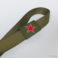 China Plastic Army Belt Buckles With Five Pointed Start Print Strong Nylon Webbing for sale