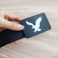 China Personalized Plastic Buckle Belt Adjustable Customize Your Own Belt Print Logo Eagle for sale