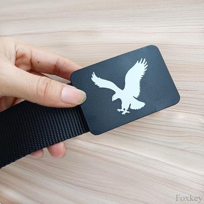 China Personalized Plastic Buckle Belt Adjustable Customize Your Own Belt Print Logo Eagle for sale