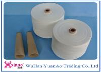 China Raw White 100 Polyester Spun Yarn / Jeans Fabric Spun Polyester Yarn on Paper Core for sale