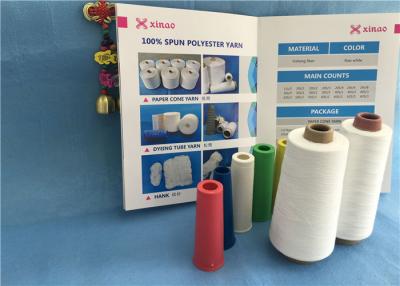 China Raw White Bright / Semi Dull Sewing Spun Polyester Yarn With ISO9001 Certification for sale