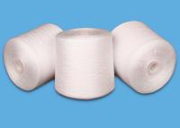 China Raw White 100% Spun Polyester Sewing Thread Yarn Count 60/2 Plastic Dye Cone Yarn for sale