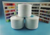 China Plastic Cone Spun Polyester Yarn White 100% Pure Virgin Sewing Use for sale