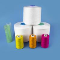 China Raw White Optical White Colored 40S2 50S2 60S3 Spun Polyester Yarn for sale