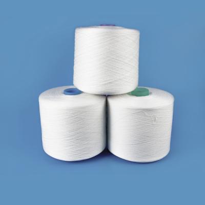 China 100 Percent Virgin Raw White 60 / 3  40/2 Spun Polyester Yarn on Plastic Cone for sale