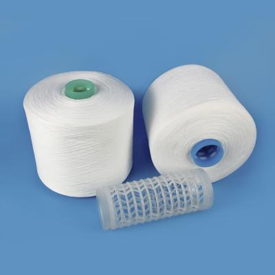 China Bright Raw White Dyeing Tube Spun Polyester Yarn Plastic Cone OEKO Certificated for sale