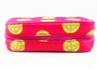 China Custom Printed TC Fabric Cosmetic Brush Bag Travel Makeup Pencil Case 230D for sale