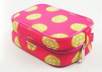 China Custom Printed TC Fabric Cosmetic Brush Bag Travel Makeup Pencil Case 230D for sale