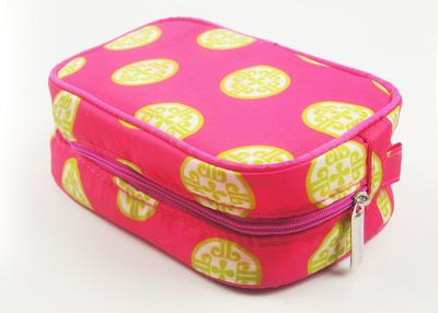 China Custom Printed TC Fabric Cosmetic Brush Bag Travel Makeup Pencil Case 230D for sale