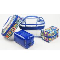 China Transparency Cosmetic Organizer Set With 3 Printed Inner Makeup Bags totally 4 pcs for sale