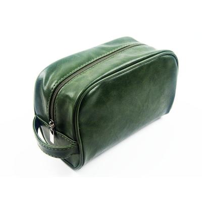 China Custom PU Leather Waterproof Toiletry Bag for Men with Handle 500pcs MOQ for sale