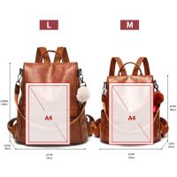 China Canvas Anti Theft Laptop Backpack 30L PU Leather Women Fashion Shoulder Bag for sale