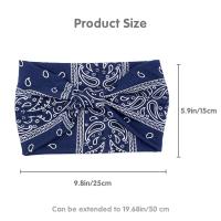 China Custom Printed Breathable Head Wraps Assorted Paisley Wide Bandana Knot Headbands 500 Pcs MOQ for sale