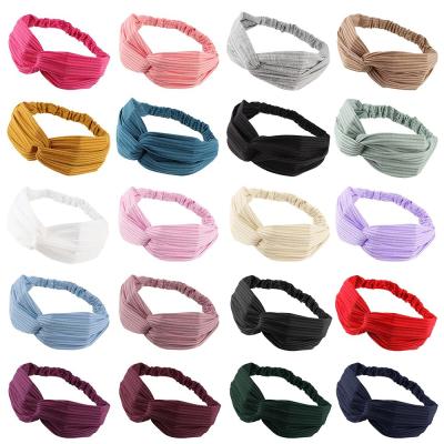 China Vintage Women Breathable Head Wraps Twisted Elastic Criss Cross Knit Headband Custom Size 500pcs MOQ for sale