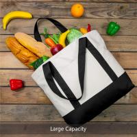 China Custom Canvas Tote Bag with Zipper Closure and External Pocket 21x15x6 Inch OEM for sale