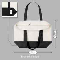 China Custom Canvas Tote Bag with Zipper Closure and External Pocket 21x15x6 Inch OEM for sale