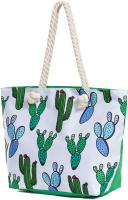 China Custom Canvas Beach Tote Bag 60% Polyester 40% Cotton Large Capacity Shoulder Shopping Bag for sale
