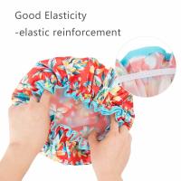 China Women'S Waterproof Shower Caps Satin Double Layer Printed for sale