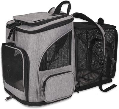 China Oxford Fabric Pet Carrier Backpack Foldable Dog Cat Travel Bag 20 Lbs Mesh Breathable for sale