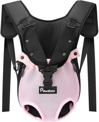 China Adjustable Front Dog Carrier Backpack Leg Out Pet Travel Bag Polyester Fiber 13.2lb Capacity for sale