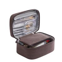 China Custom PU Leather Travel Cosmetic Makeup Bag 2 in 1 Waterproof Large Capacity 500pcs MOQ for sale