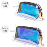 China Custom PVC Holographic Cosmetic Makeup Bag Transparent Iridescent Brushes Case 500 Pcs MOQ for sale