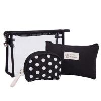 China Custom 3 Piece Cosmetic Bag Set ODM Cotton PVC Toiletry Travel Makeup Organizer 500 Pcs MOQ for sale