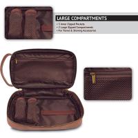China Custom PU Leather Toiletry Bag 500 Pieces MOQ Waterproof Travel Makeup Organizer for sale